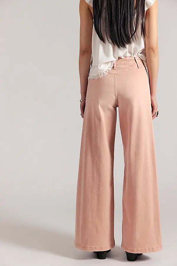 Free People We The Free Libre Wide-leg Jeans - Bubblegum