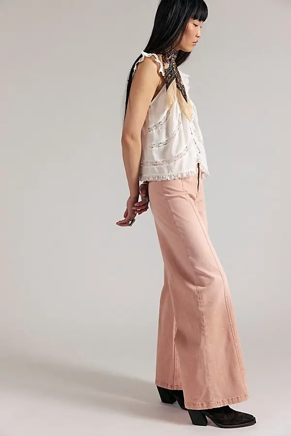 Free People We The Free Libre Wide-leg Jeans - Bubblegum