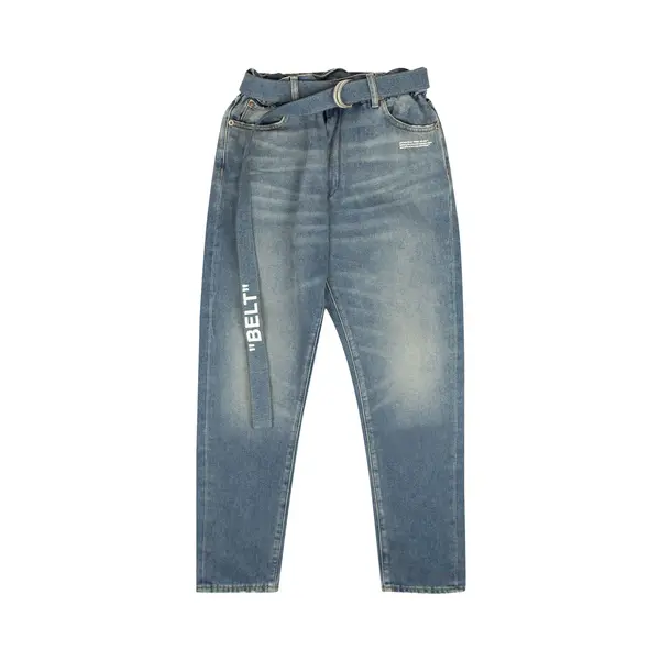 Off-White Belted Jeans - Blue