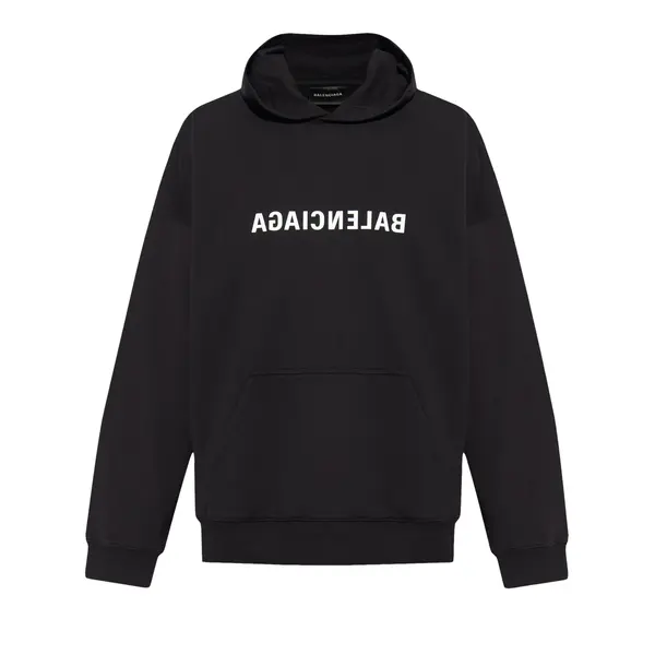 Balenciaga Wide Fit Hoodie - Black