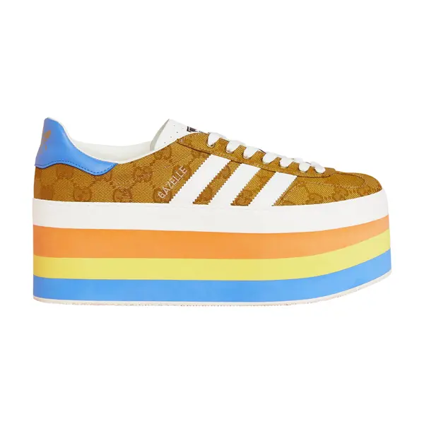 adidas gazelle silver green womens adidas x Gucci Gazelle Wedge Pink Velvet Sneakers Pink / Gucci main image 0