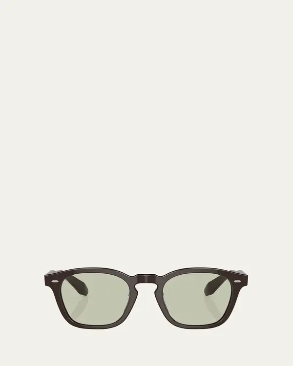 Oliver Spencer Keyhole Round Eyeglasses - Brown