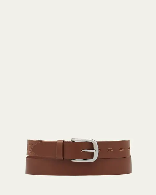 Il Bisonte Classic Cowhide Leather Belt - Cognac