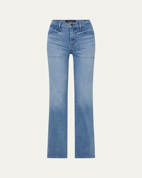 Veronica Beard Crosbie Wide-leg Jeans With Pocket Details - Amethyst