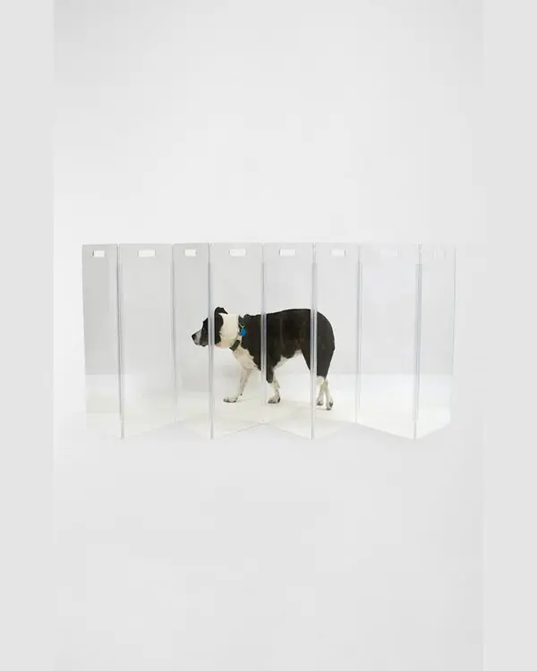 HIDDIN Freestanding Pet Gate Zig Zag, 8-panel - Clear