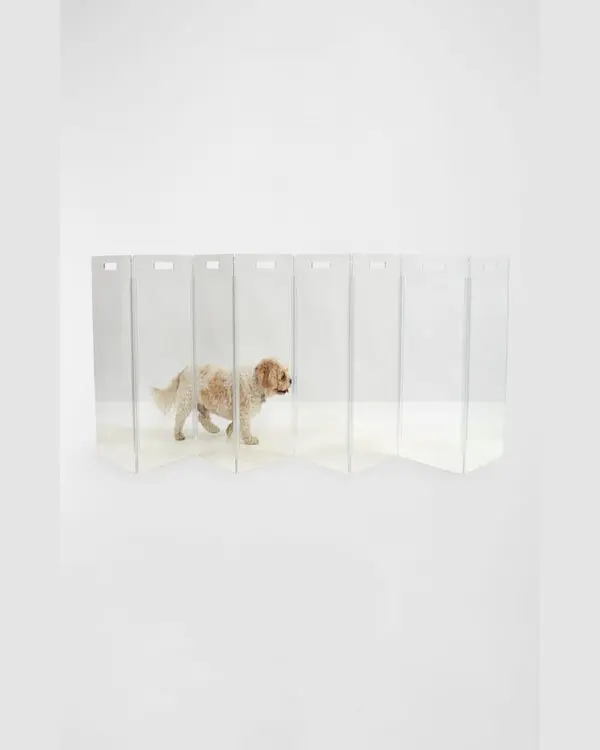 HIDDIN Freestanding Pet Gate Zig Zag, 8-panel - Clear