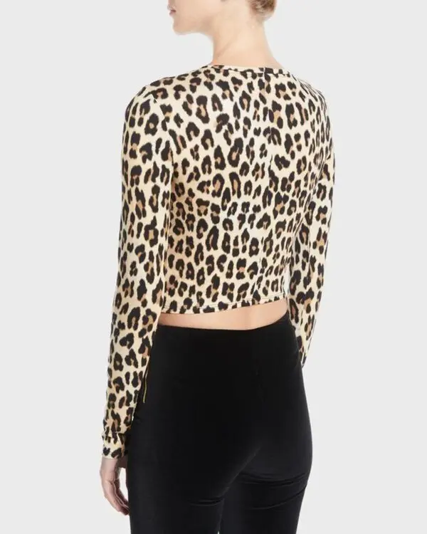 Alice + Olivia Delaina -print Crop Top - Leopard