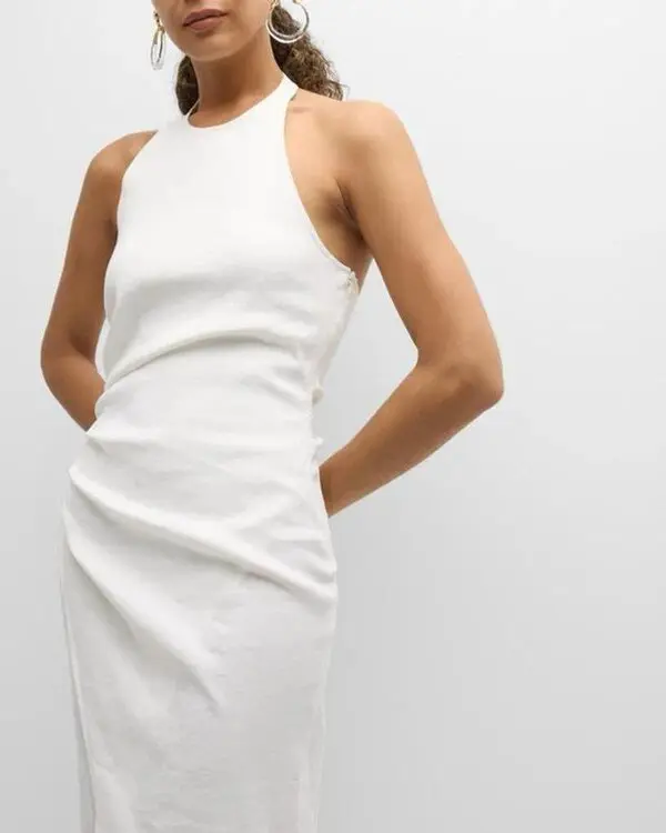 A.L.C. Sylvie Halter Midi Dress - White