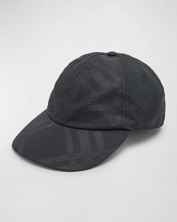 Burberry Tonal Check Jacquard Baseball Cap - Black