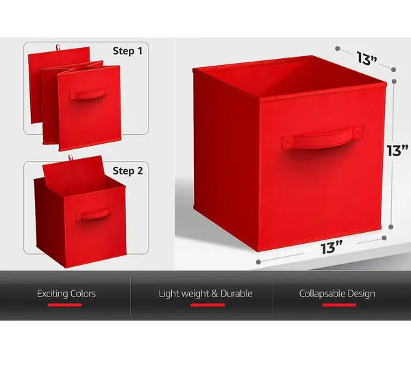 SORBUS 8 Pack 13 Inch Foldable Storage Cubes Wi H Handles