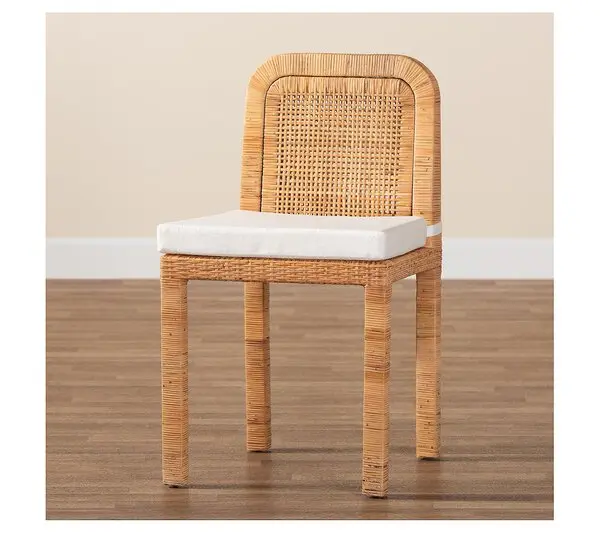 BAXTON STUDIO Bali & Pari Zariah Brown Rattan And Wood Dining Chair Set Of 2 - One-color