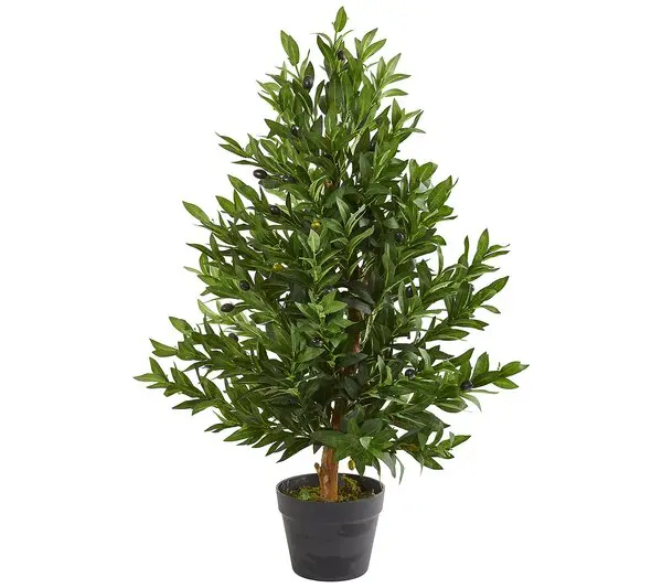 NEARLY NATURAL 35' Olive Cone Topiary Uv Resist Ant - One-color