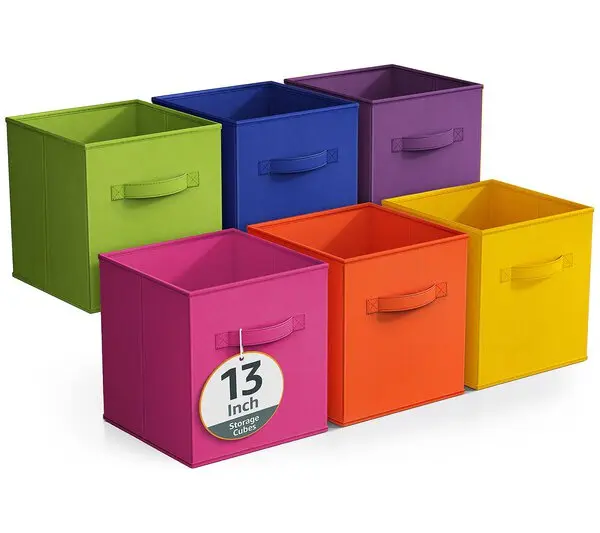 SORBUS 6 Pack 13 Inch Foldable Fabric Storage C Ubes - One-color