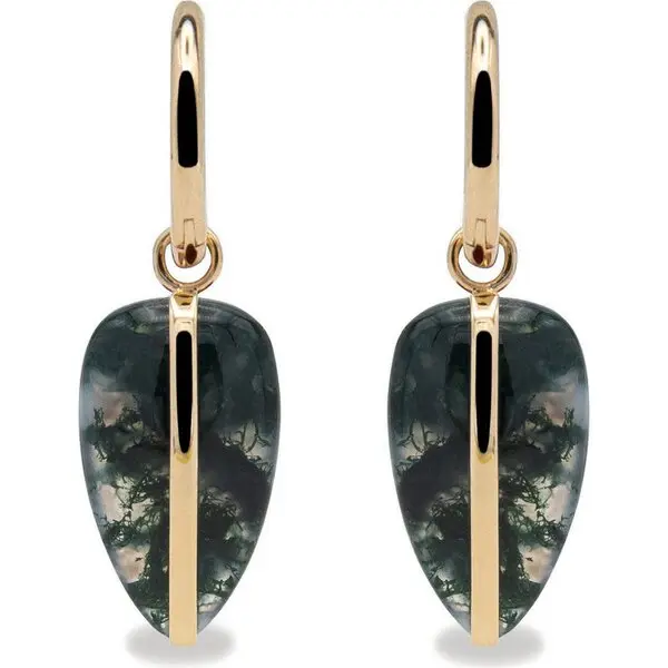 BY PARIAH Pebble Drop Hoop Earrings - Green