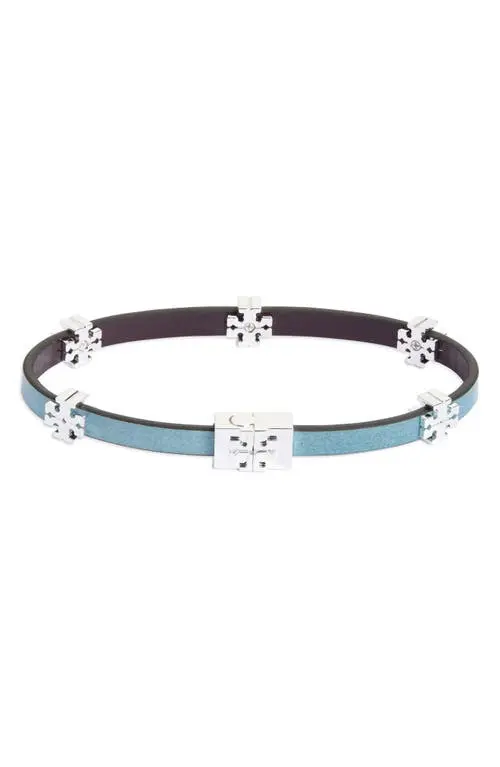 Tory Burch Icon Bio Bracelet - Light Silver / Northern Blue