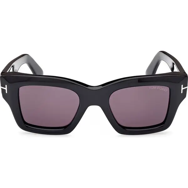 TOM FORD Ilias Square Frame Sunglasses - Shiny Black/smoke