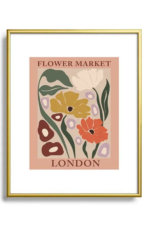 DENY DESIGNS Flower Market Framed Art Print - Pink