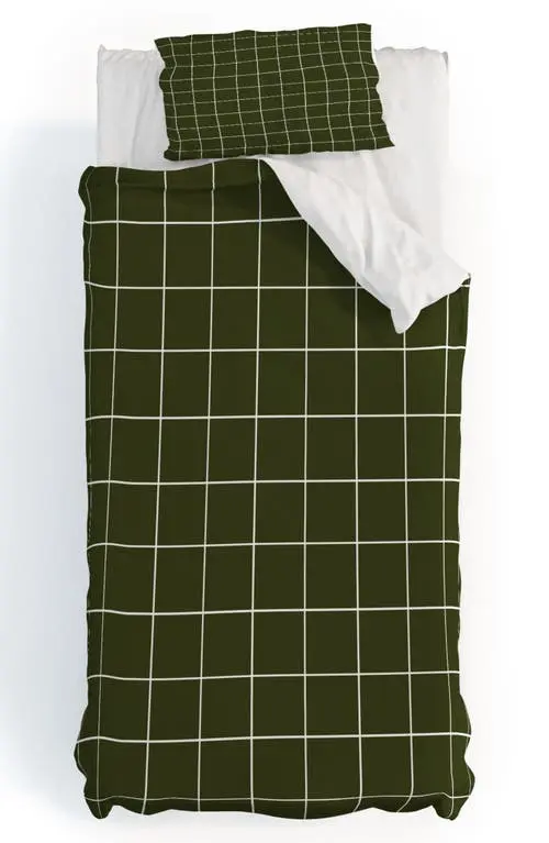 DENY DESIGNS Grid Duvet Cover & Shams Set