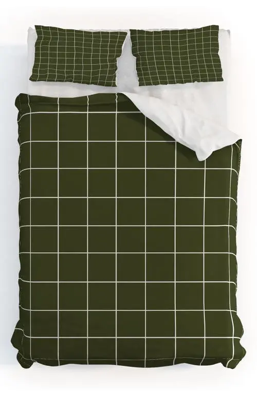 DENY DESIGNS Grid Duvet Cover & Shams Set
