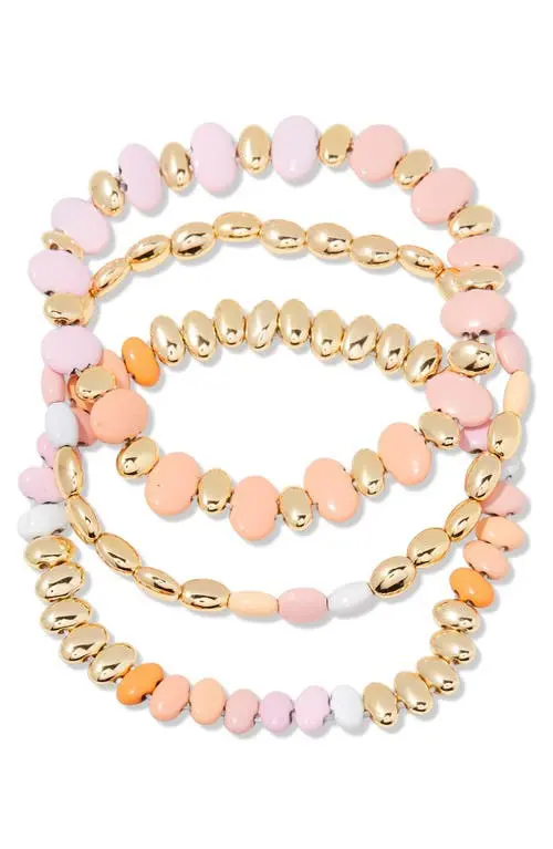 BROOK & YORK Monterey Set Of 3 Beaded Bracelets - Gold/ Pink