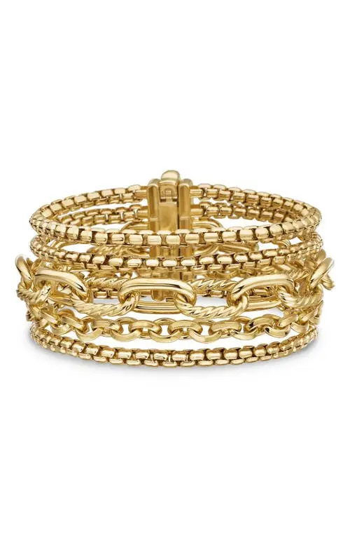 David Yurman Multirow Chain Bracelet - 18k Yellow Gold