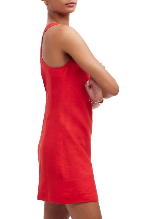 navy blue dress for baby girl Madewell Cross Back A-Line Linen Minidress In Rouge - 45% Off