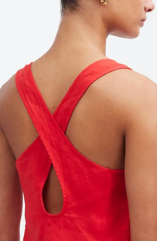 cross-back a-line mini dress in linen Cross-Back A-Line Mini Dress in Linen