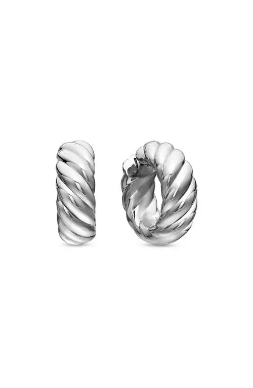 David Yurman Sculpted Cable Hoop Earrings - Sterling Silver