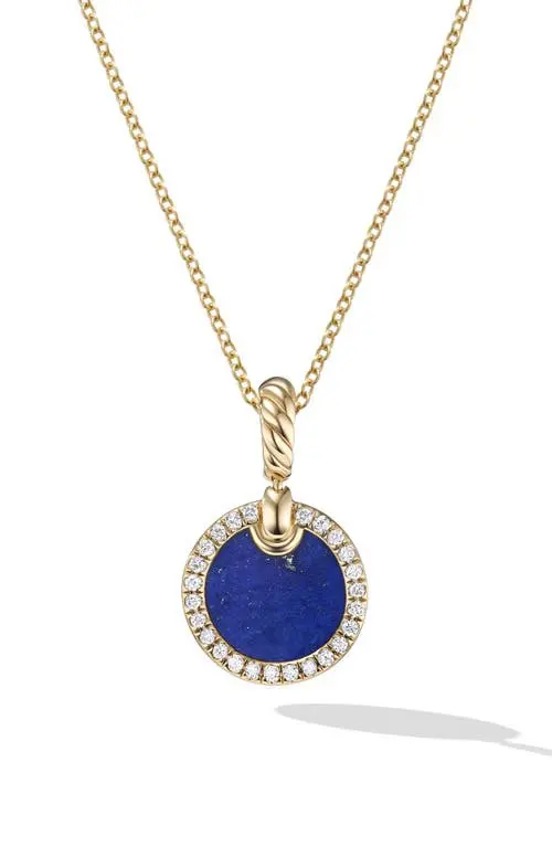 David Yurman Dy Elements Pendant Necklace - 18k Yellow Gold/blue