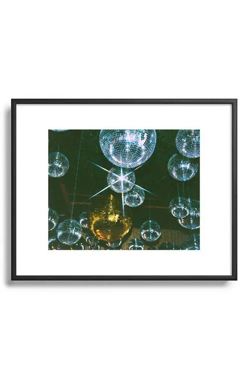 DENY DESIGNS Disco Ball Ceiling Samantha Hearn Metal Framed Art Print - Blue