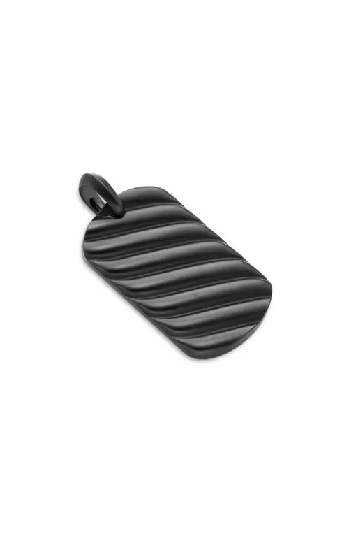 David Yurman Sculpted Cable Dog Tag Pendant - Black Titanium