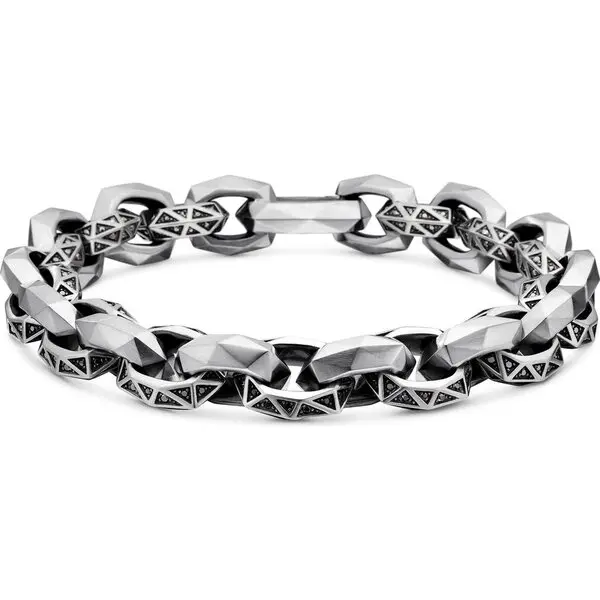 David Yurman Torqued Faceted Link Bracelet - Sterling Silver