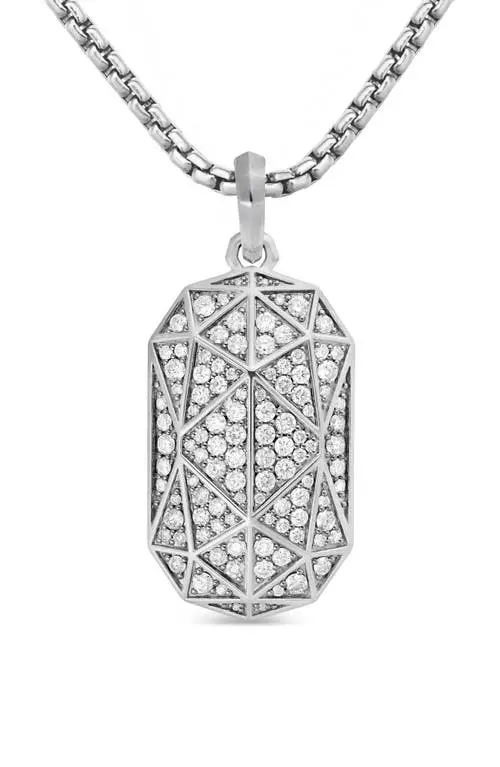 David Yurman Torqued Faceted Diamond Amulet - Sterling Silver