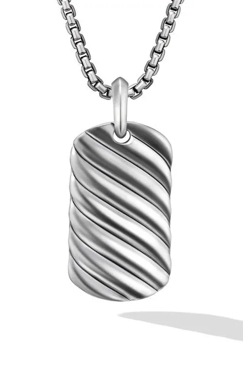 David Yurman Sculpted Cable Tag Pendant - Sterling Silver