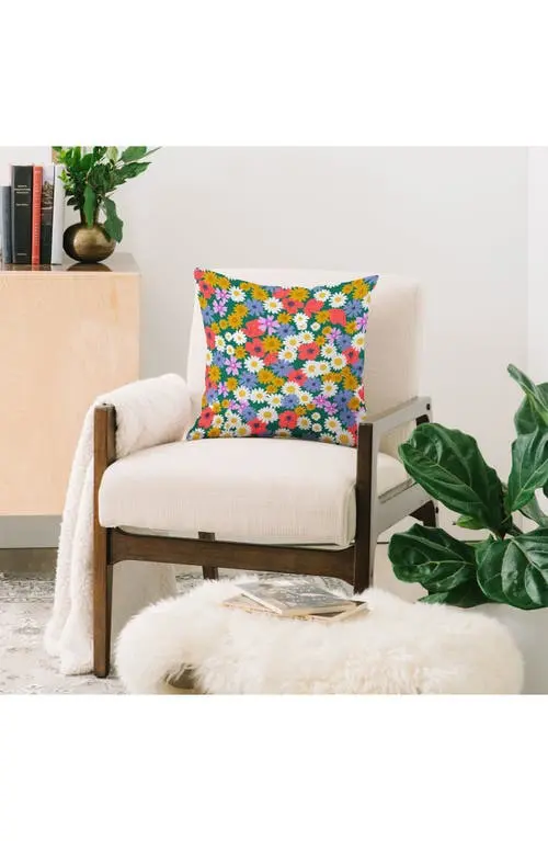 DENY DESIGNS Meadow Wildflowers Accent Pillow - Green