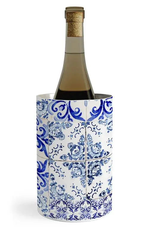 DENY DESIGNS Portuguese Azulejos Wine & Champagne Chiller - Blue