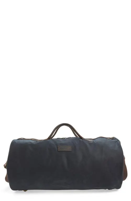 Barbour Waxed Canvas Duffle Bag - Navy