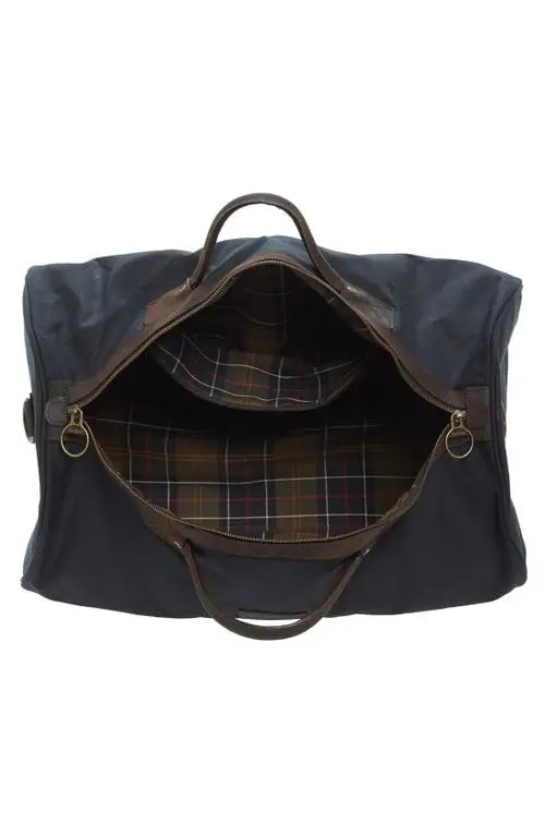 Barbour Waxed Canvas Duffle Bag - Navy
