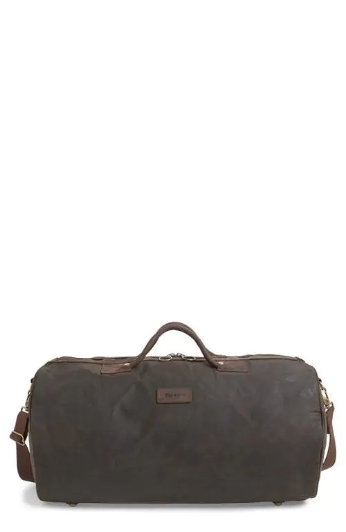 Barbour Waxed Canvas Duffle Bag - Olive