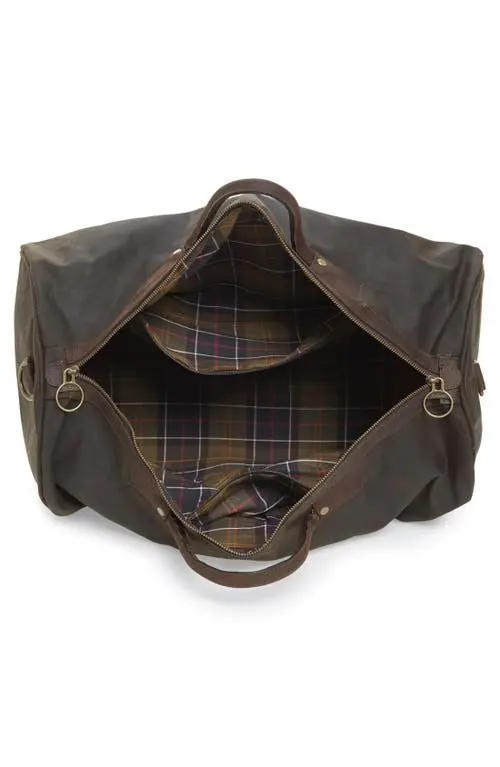 Barbour Waxed Canvas Duffle Bag - Olive