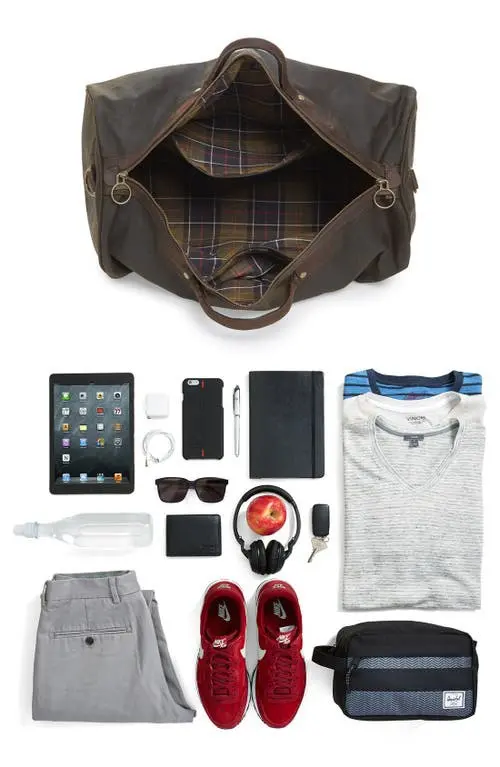 Barbour Waxed Canvas Duffle Bag - Olive