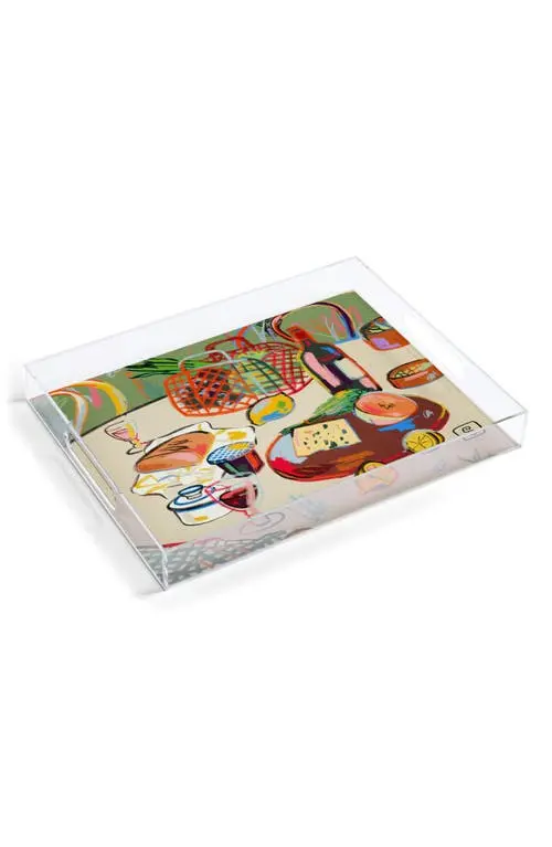 DENY DESIGNS Wine Break Decorative Tray - Multi
