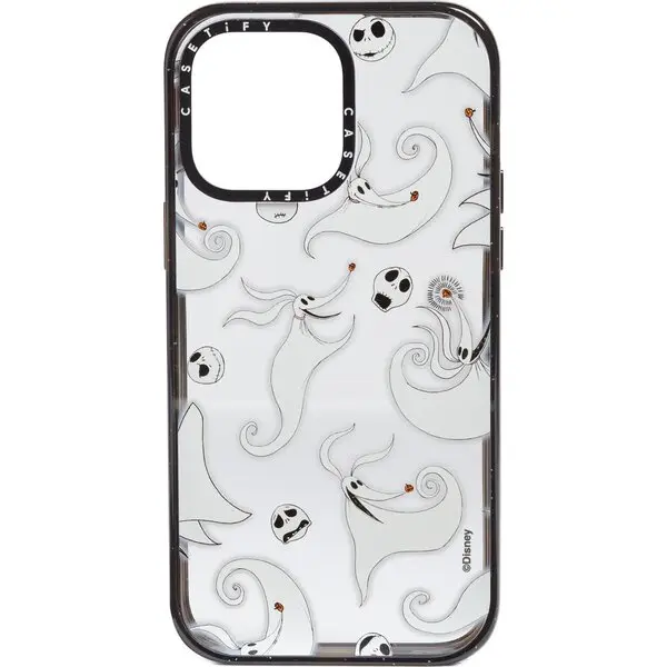 CASETIFY X Disney The Nightmare Before Christmas Jack & Zero /13 Pro Max & 14 Plus/14 Pro Max Case - Clear/ Glossy Black