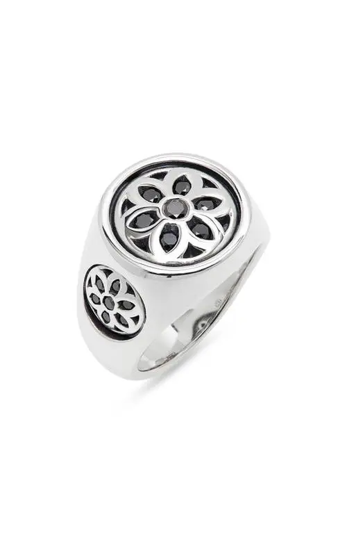 Good Art Hlywd Sterling Black Diamond Club Ring - Silver