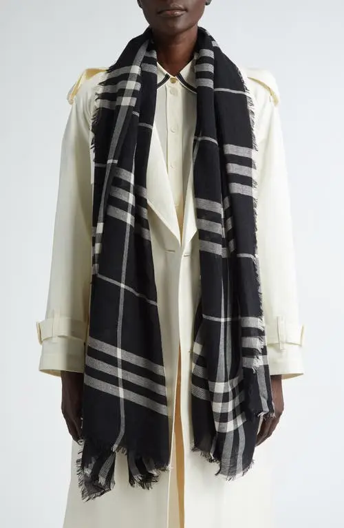 Burberry Giant Check Wool Scarf - Black/ Calico Ip Chk