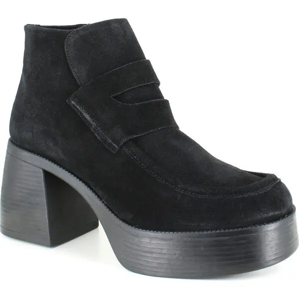 CANDIE'S Bertina Platform Bootie - Black Suede
