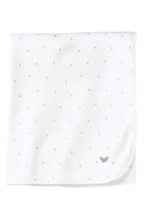 PETITE PLUME Stars Pima Cotton Baby Blanket - White