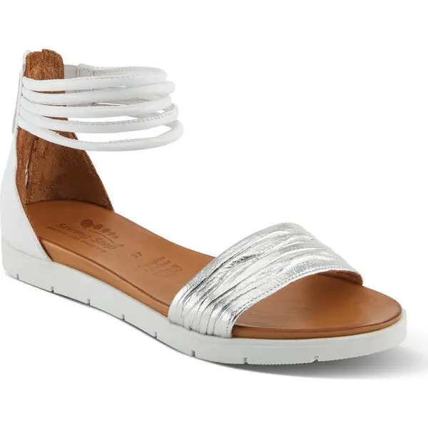 SPRING STEP SHOES Mexa Metallic Leather Sandals - Silver