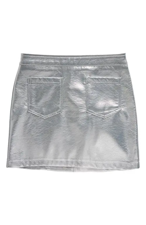 LOVE, FIRE Metallic Faux-leather Skirt