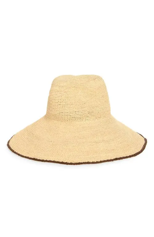 Janessa Leoné Waverly Wide Brim Packable Straw Hat - Bleach/walnut